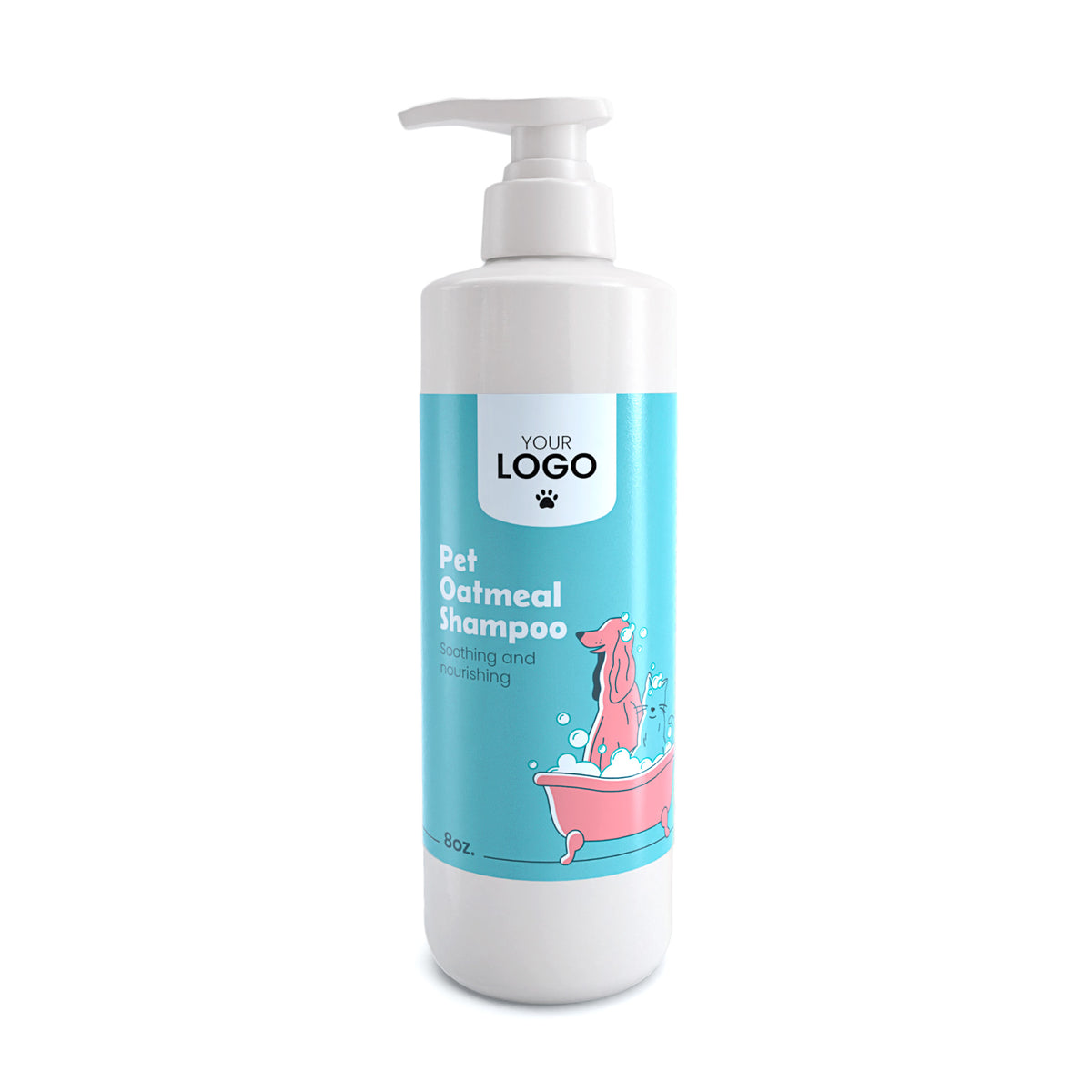 Soothing 8 oz Oatmeal Shampoo for Dogs, Cats & Puppies